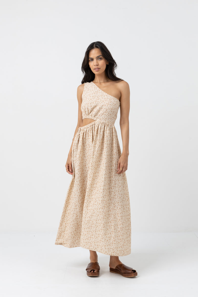 Robe Nazare Paisley One Shoulder Maxi - Clay - Femme | The Bradery
