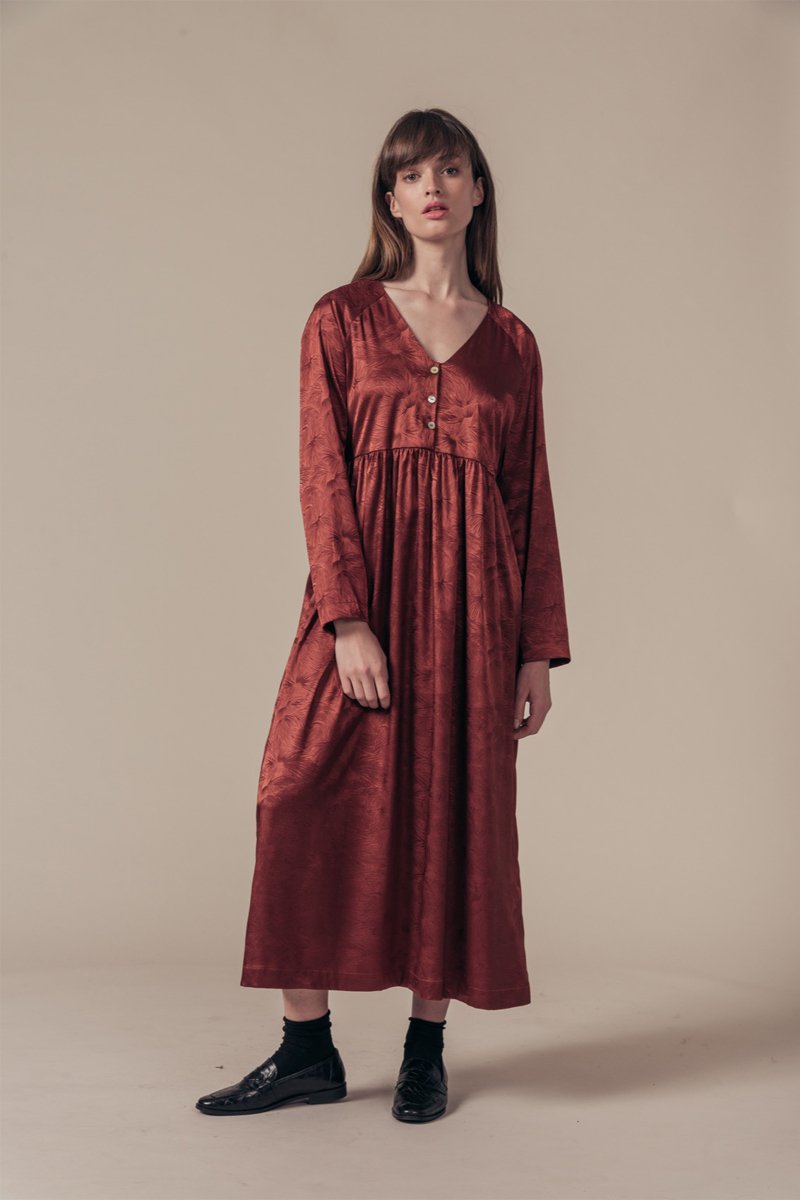 Robe Longue Rigoletta - Rouge Brique | The Bradery